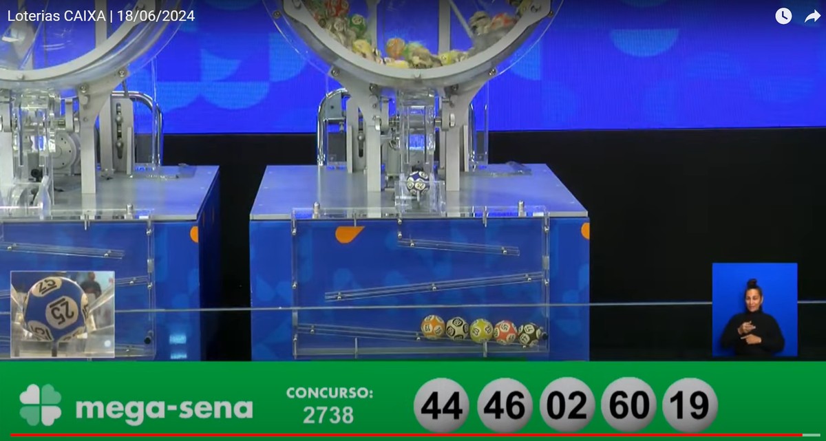 Ninguém acerta as seis dezenas da Mega-Sena 2738, e prêmio vai a R$ 60 ...