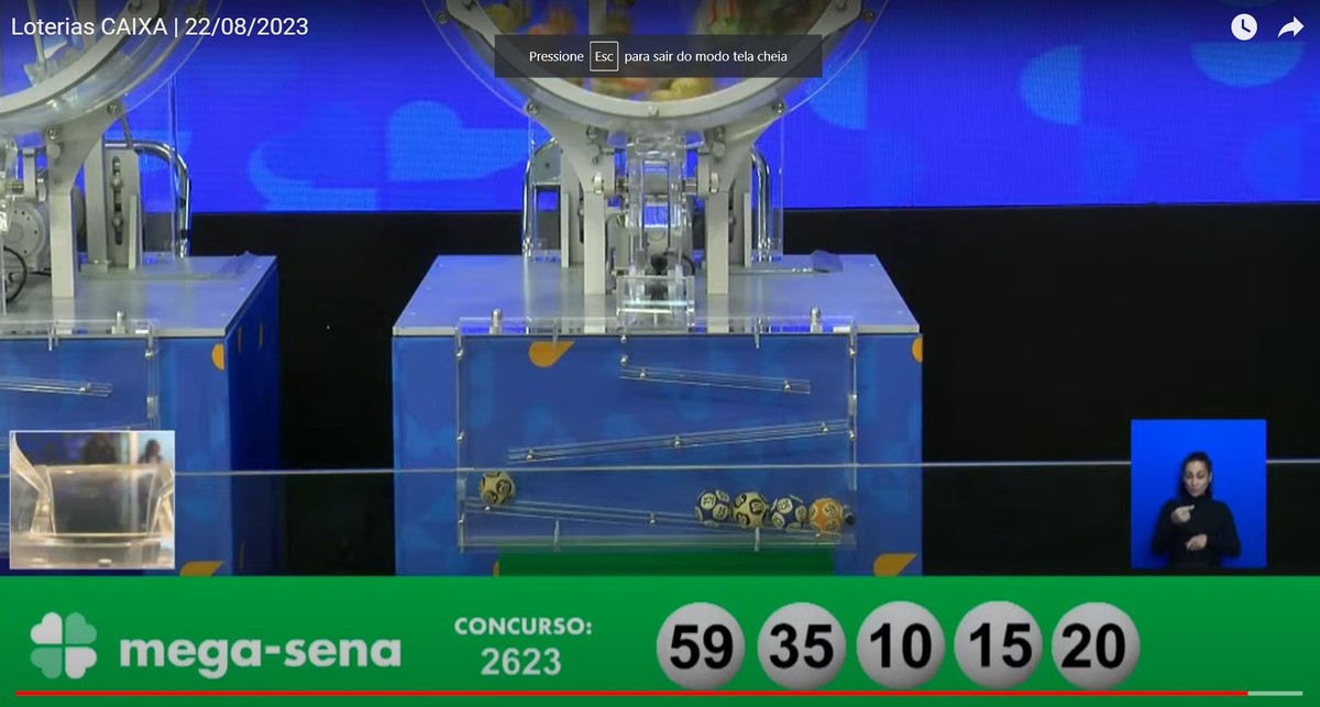 Ninguém acerta as seis dezenas da Mega-Sena 2623 e prêmio vai a R$ 5,5 ...